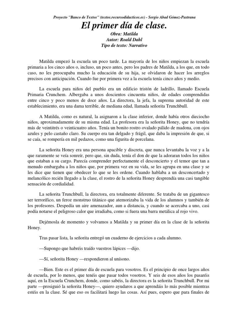 El Primer Día de Clase. | PDF