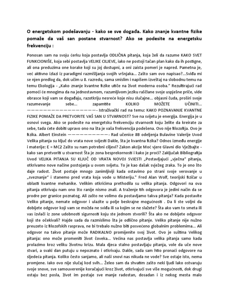 O Energetskom Podešavanju | PDF