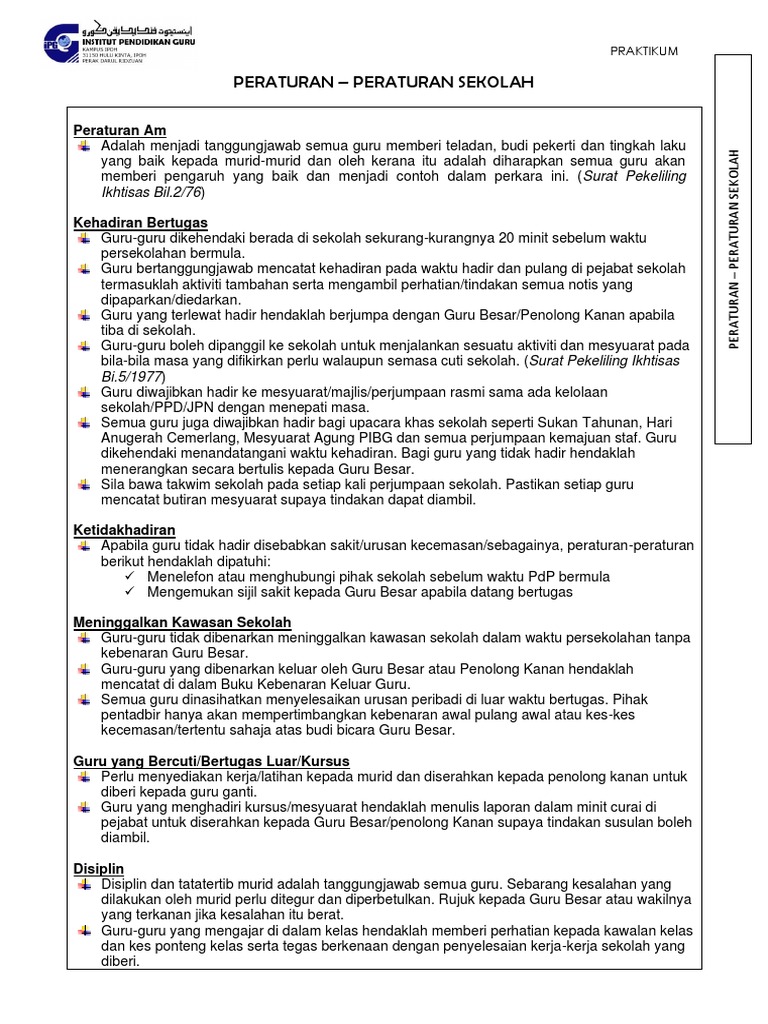 B06 - Peraturan Sekolah | PDF