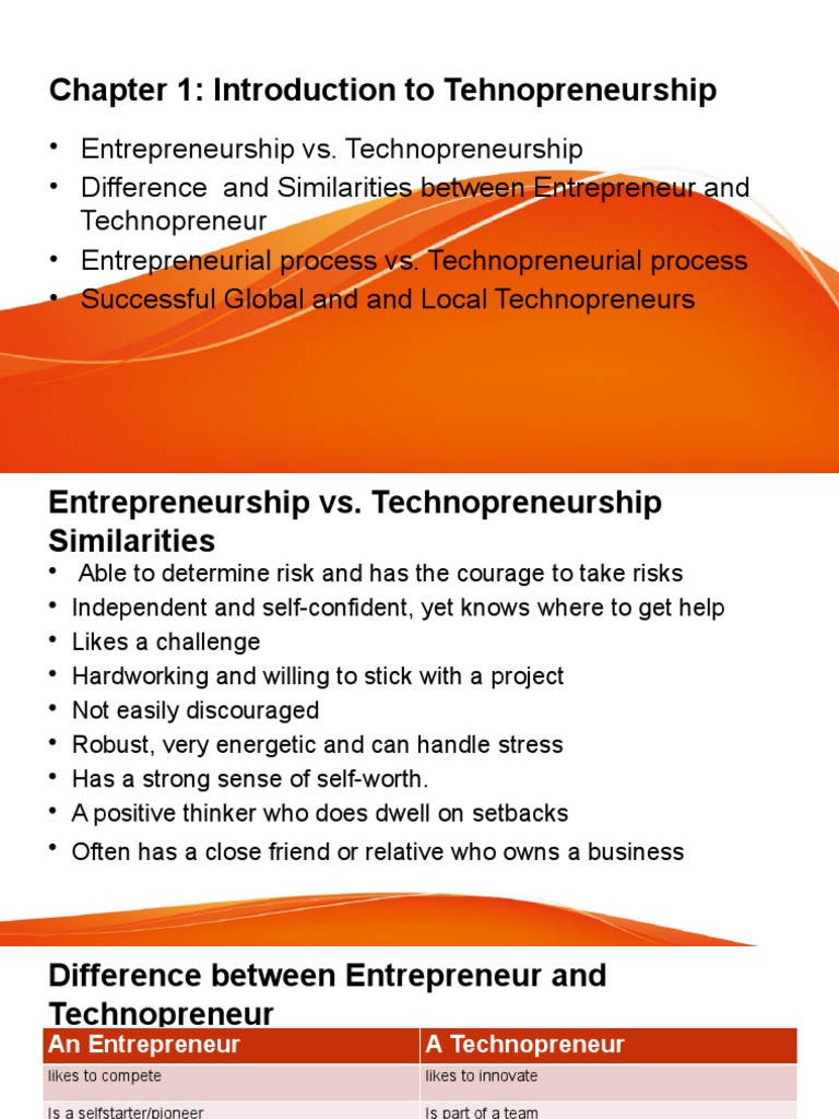 Techno 101 LESSON 1 Week 2 | PDF | Entrepreneurship | Business