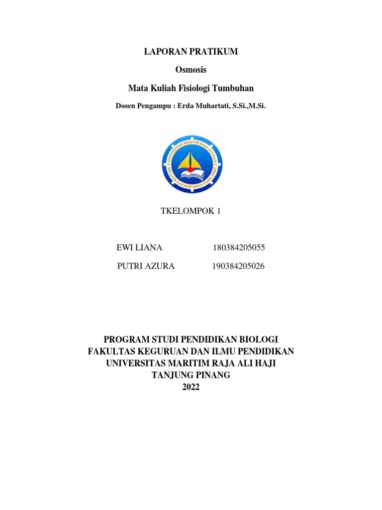 Osmosis dan Plasmolisis Sel Tumbuhan | PDF