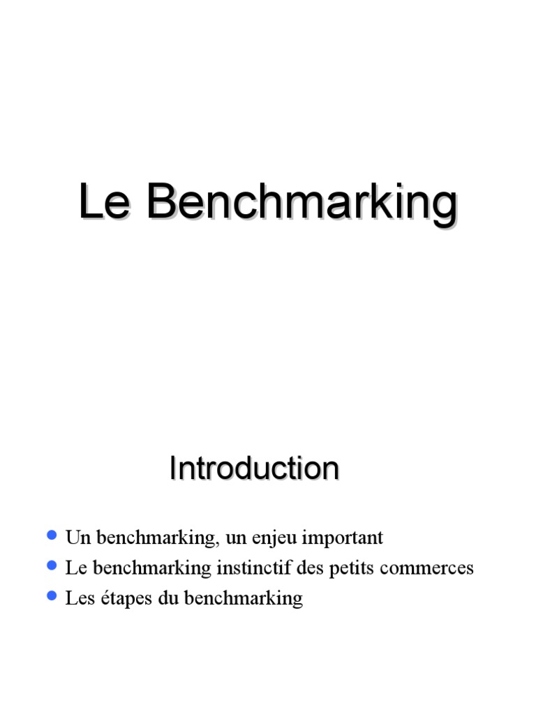 Le Benchmarking | PDF | Analyse comparative | Business