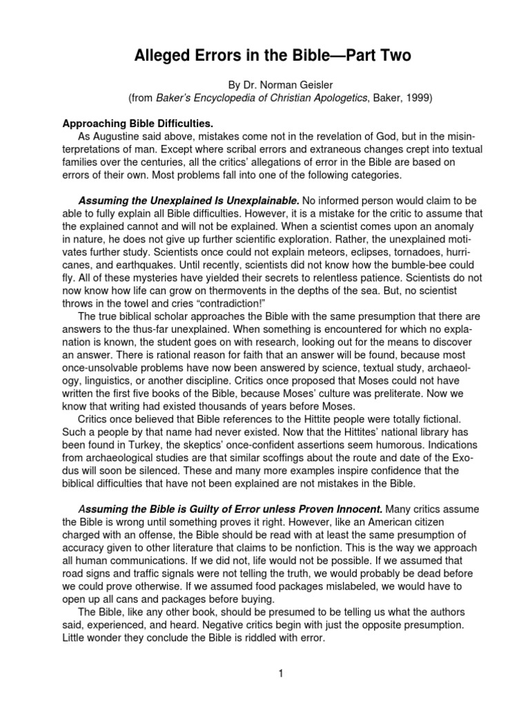Bible Errors: Misinterpretations Explained | PDF | Justification ...