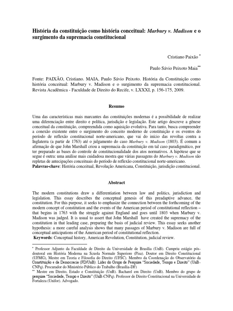 História Constit Marbury | PDF | Constituição | Princípios éticos