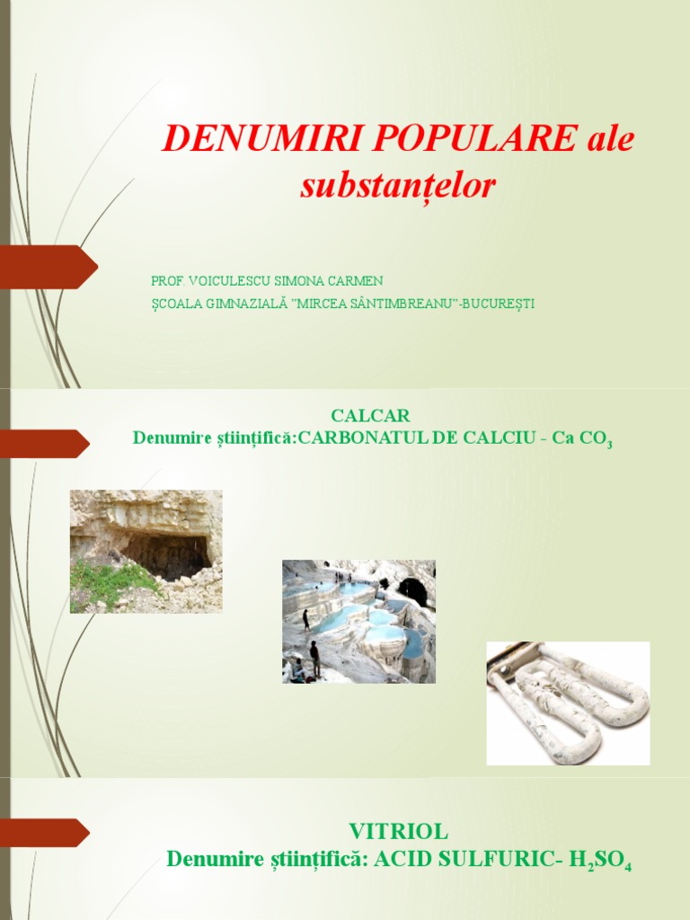 Denumiri Populare Ale Substantelor | PDF