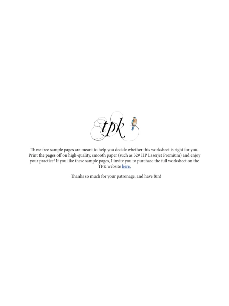 Cocktail Casual Calligraphy Free Samples | PDF | Calligraphy | Printer ...