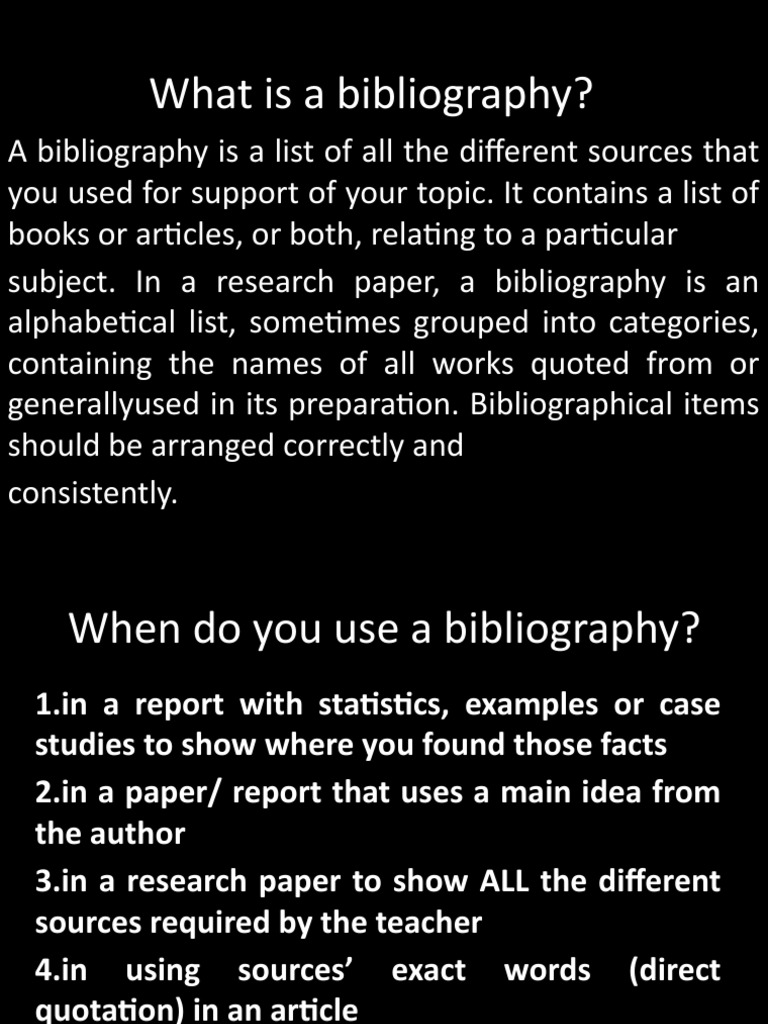 What Is A Bibliography | PDF | Bibliography | Academic Publishing