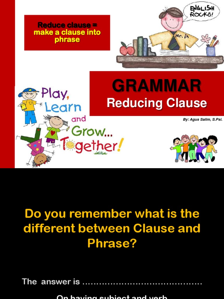 Presentation Relative Clauses Reduction | PDF | Clause | Verb