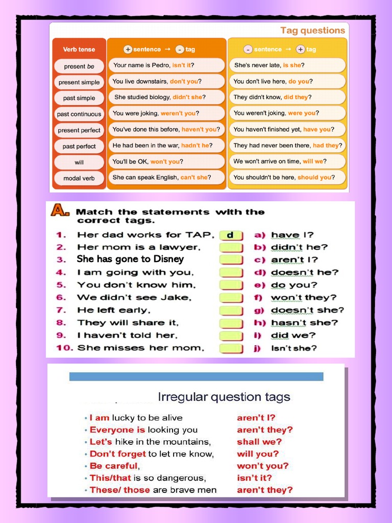 Unit 7b - Extra Practice Tag Questions New | PDF