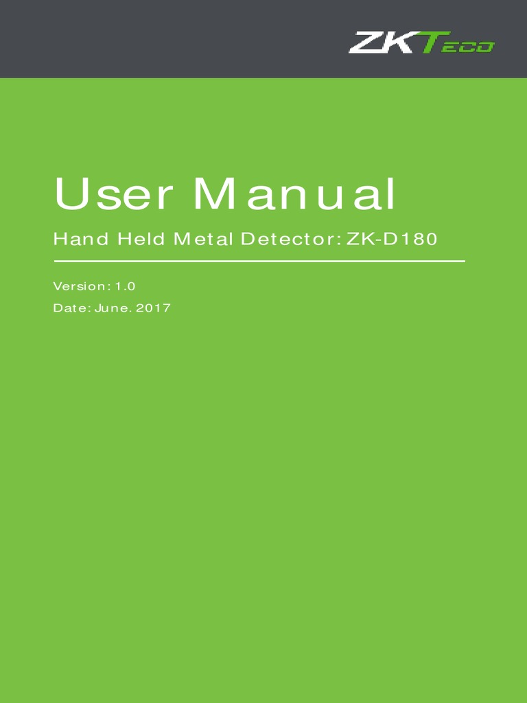 ZK D180+User+Manual | PDF | Metal Detector | Switch