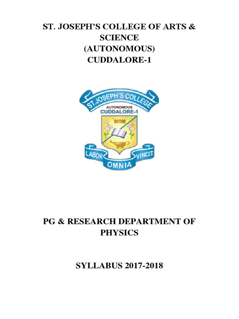 UG Syllabus 2017 18 | PDF | Heat | Diffraction