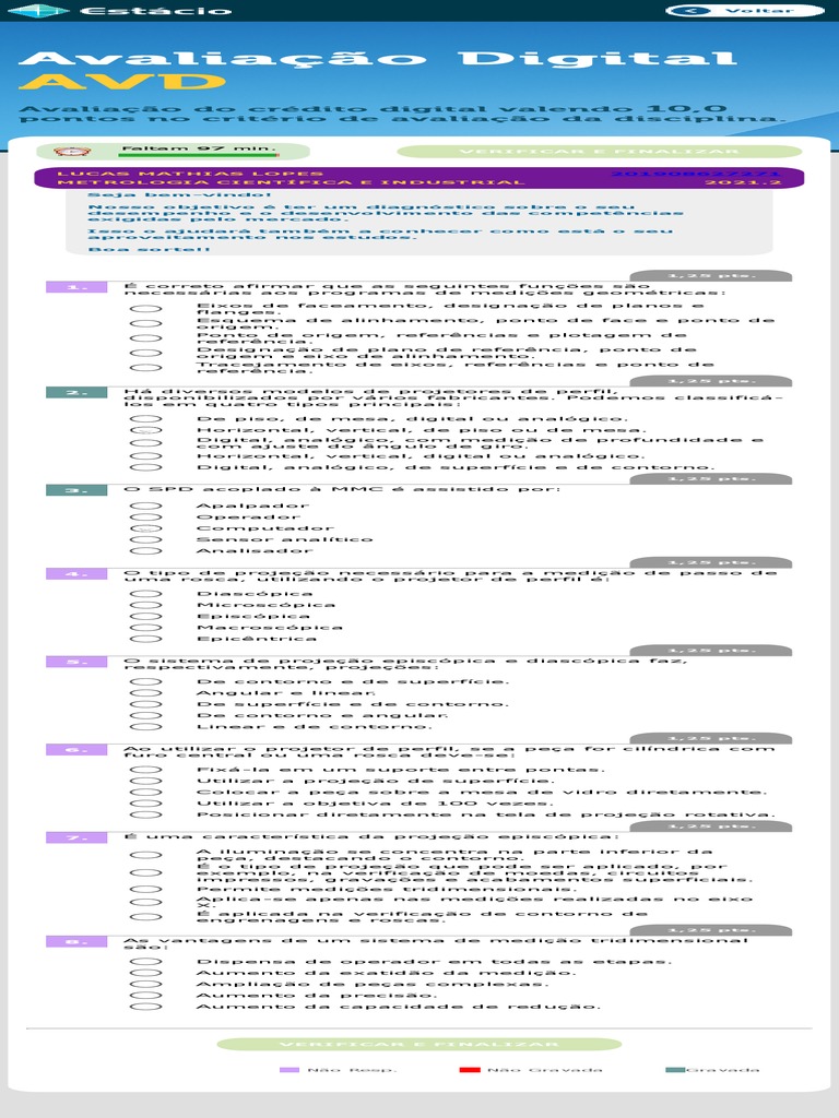 AVD AVD: Avaliação Digital Avaliação Digital | PDF