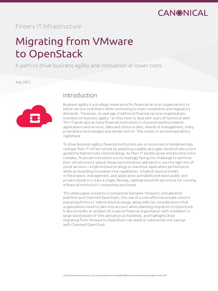 Mware - To - OpenStack - WP - 04.08.22 | PDF | Cloud Computing | Open Stack