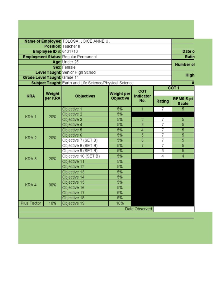 IPCRF Tolosa | PDF | Learning | Lesson Plan