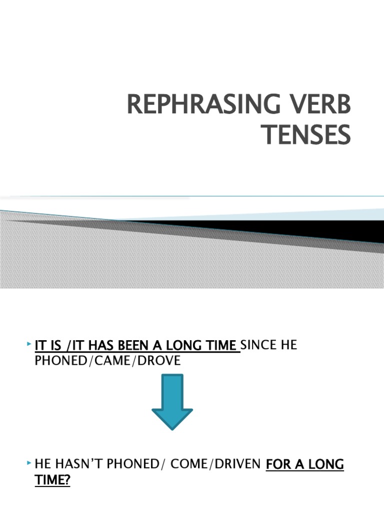 Rephrasing Verb Tenses | PDF
