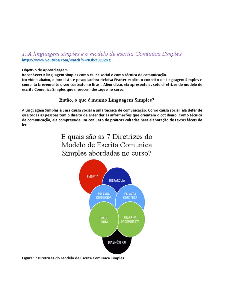 Primeiros Passos para o Uso de Uma Linguagem Simples | PDF | Programa ...
