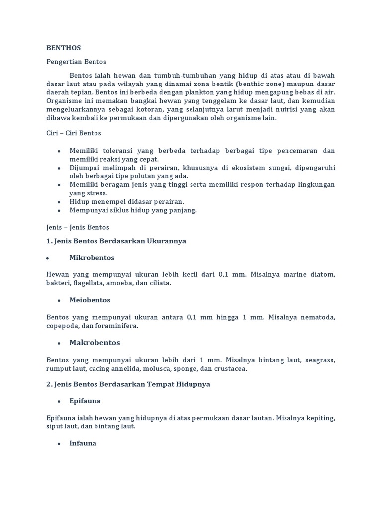 Materi Benthos Terumbu Karang Dan Mangrove | PDF