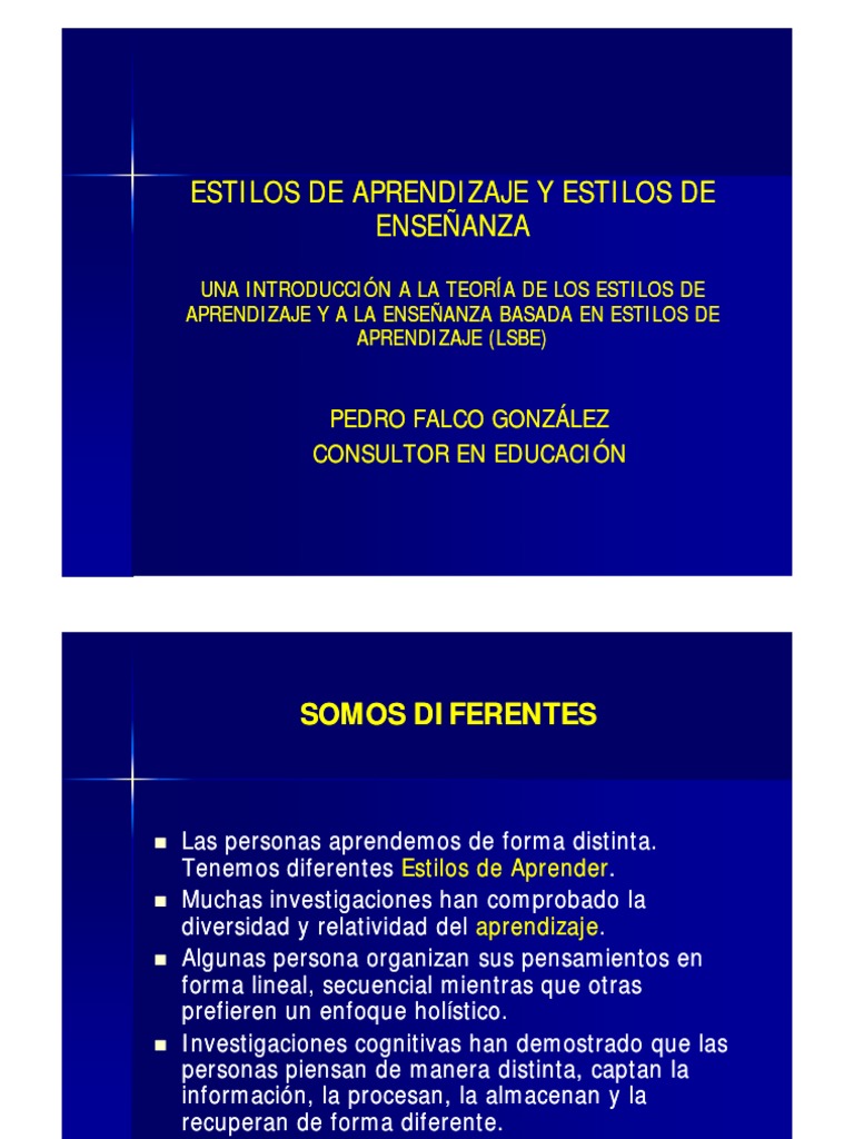 Estilos de Aprendizaje y Estilos de Ense Anza | PDF | Aprendizaje | Aprendiendo estilos