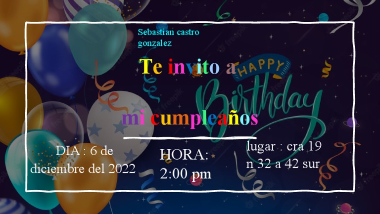 Tarjeta de Cumple | PDF