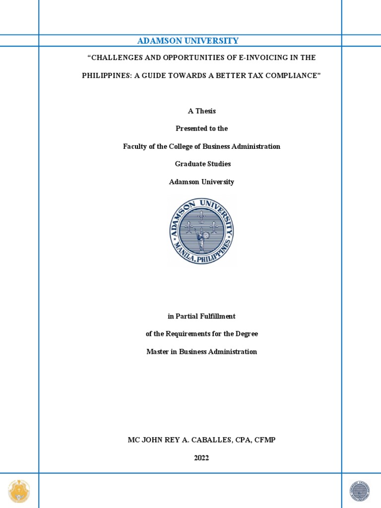 Challenges and Opportunities of E-Invoicing in the Philippines | PDF ...