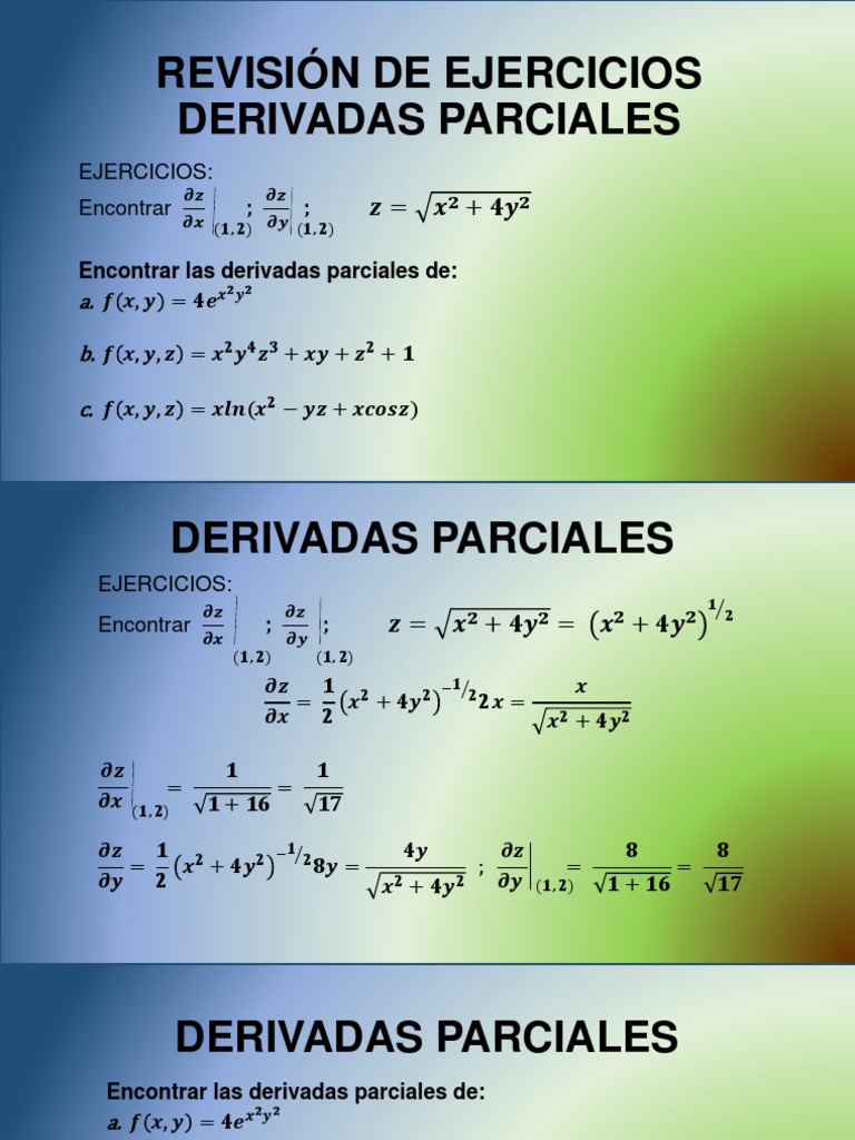 Derivadas Parciales | PDF | Ecuación diferencial parcial | Cálculo
