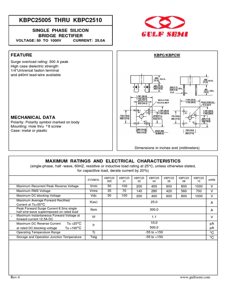 Data Sheet | PDF | Rectifier | Electronics