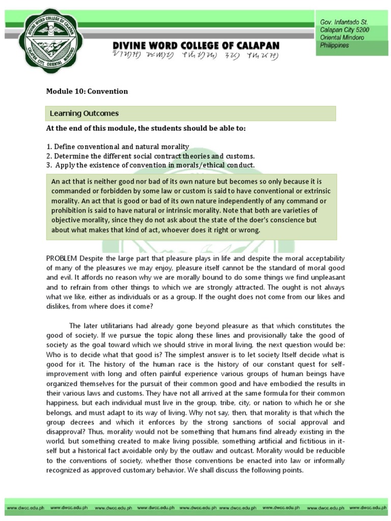 Module 10 | PDF | Morality | Social Contract