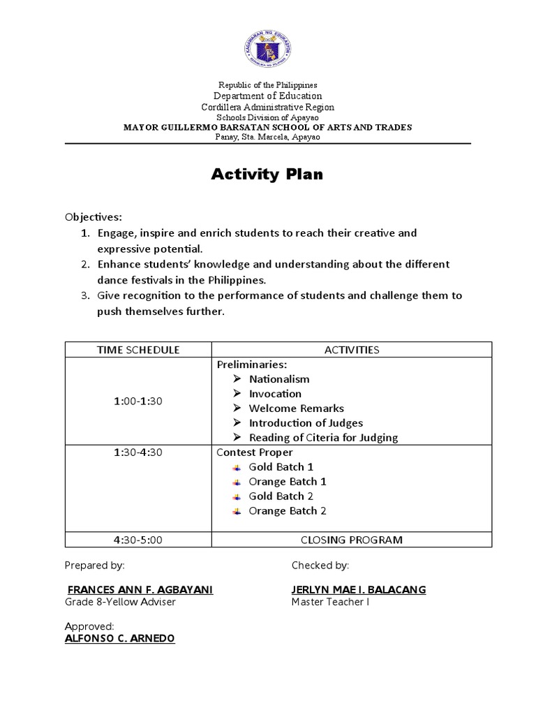 Activity Plan | PDF
