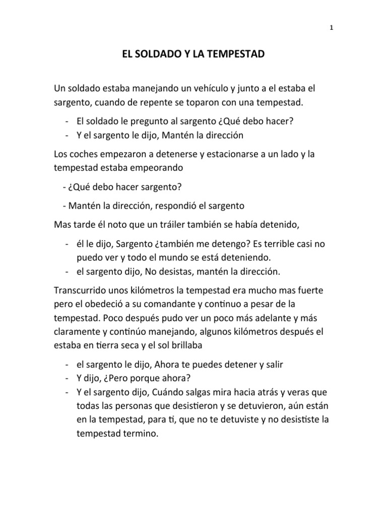 El Soldado y La Tempestad | PDF