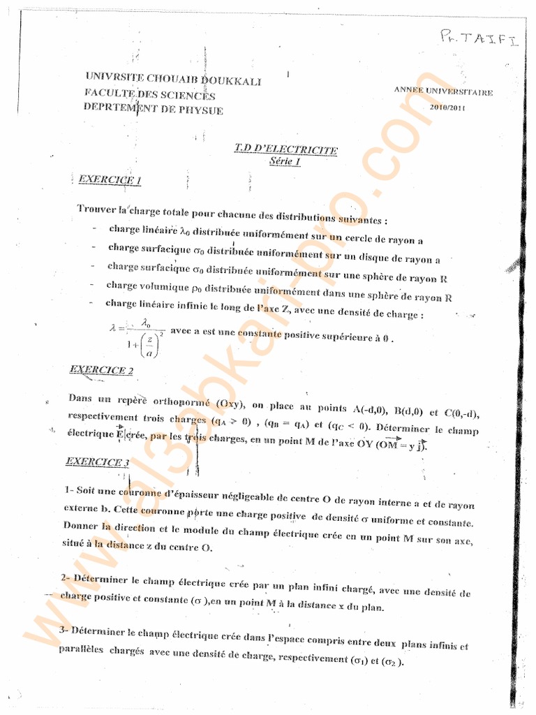 1 TD Électrostatique | PDF