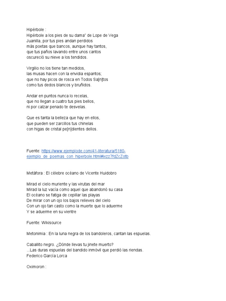 Hipérbole | PDF | Poesía