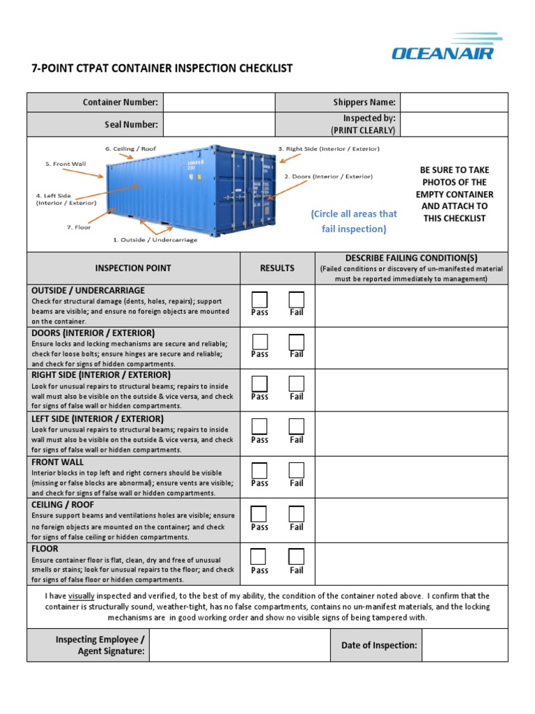 7 Point Container Inspecation Checklist | PDF | Building Technology ...
