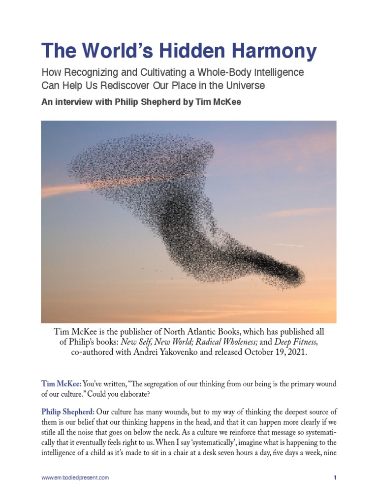 The World's Hidden Harmony Philip Shepherd Tim McKee | PDF | Senses ...
