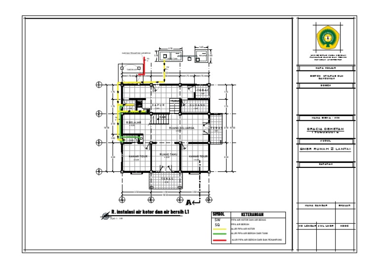 R. Instalasi Air Kotor Dan Air Bersih L1: GMBR Rumah Lantai | PDF