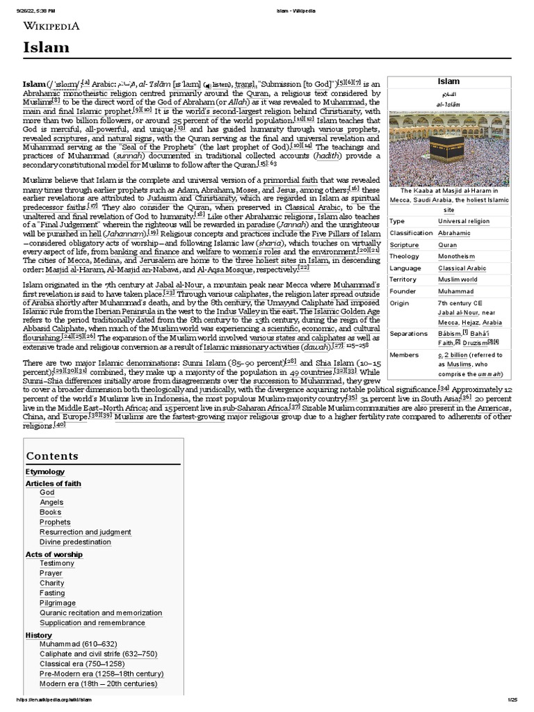 Islam - Wikipedia | PDF | Ali | Hajj