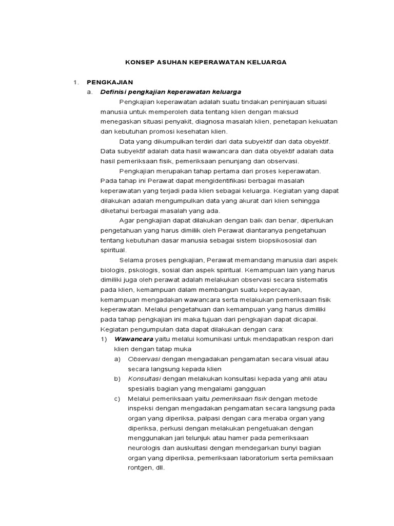 Konsep Asuhan Keperawatan Keluarga | PDF