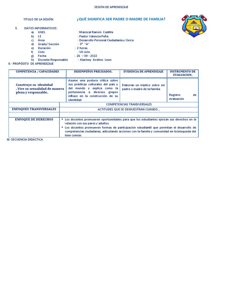 Que Significa Ser Padre o Madre de Familia. 5to de Secumdaria | PDF ...