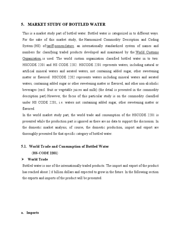 Market Water Study | PDF | Bottled Water | Water