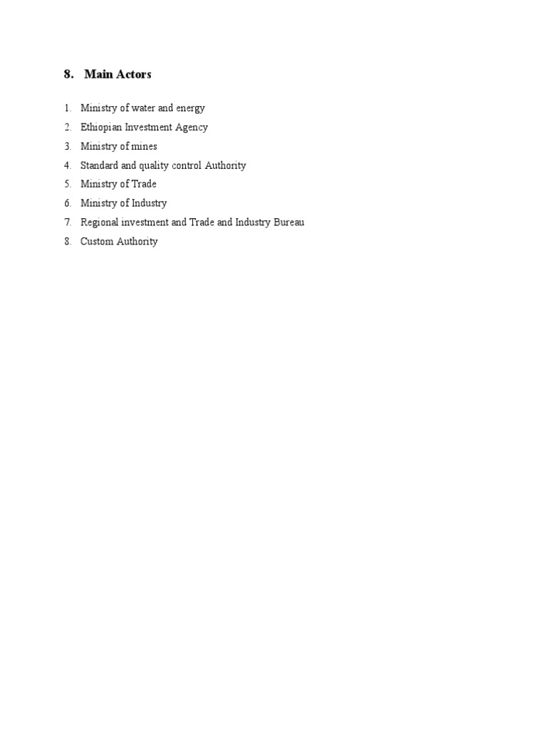 Main Actors Water Study | PDF | Business | Science & Mathematics