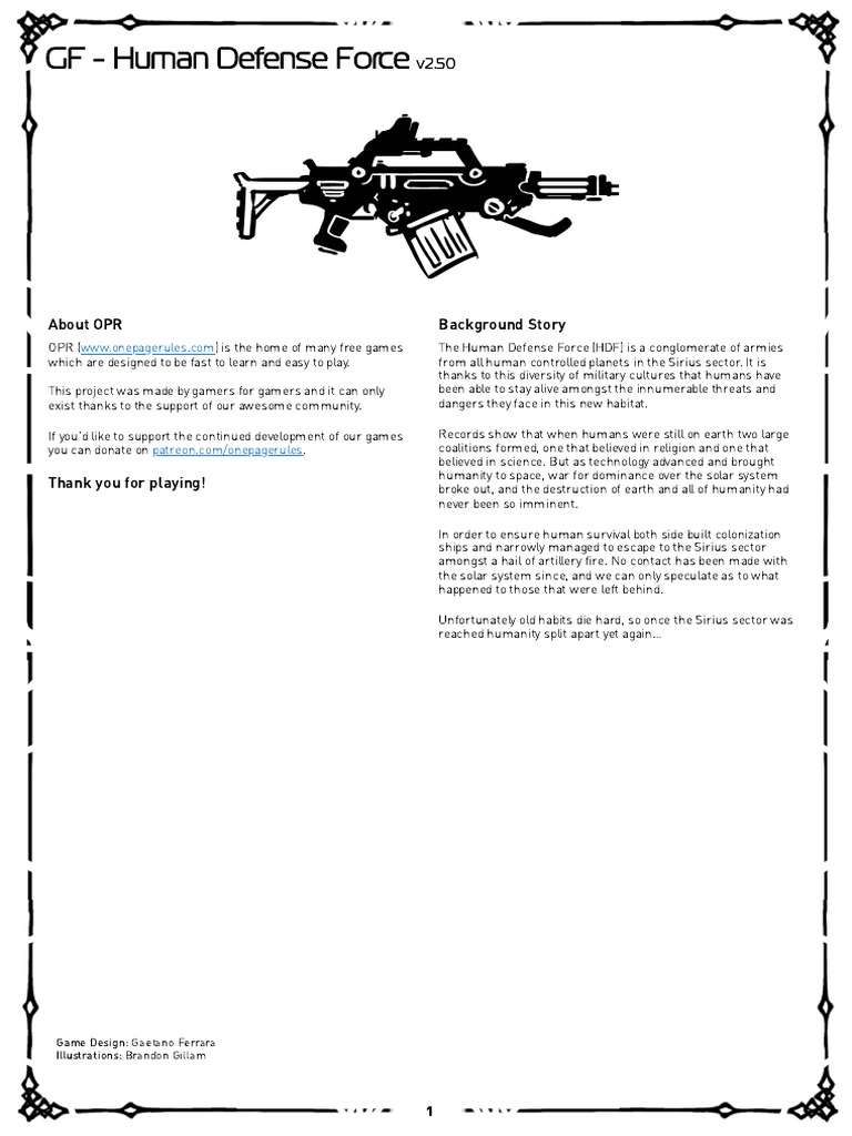 GF - Human Defense Force v2.50 | PDF | Sniper | Mortar (Weapon)