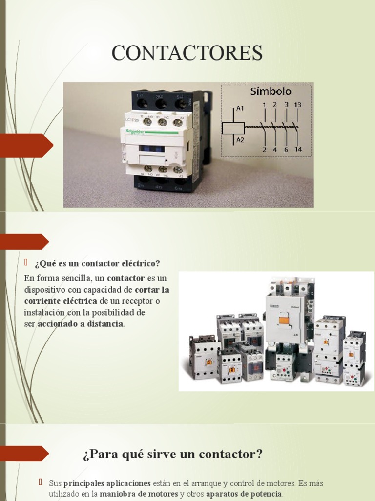Tipos y Funcionamiento de Contactores | PDF | Electromagnetismo ...