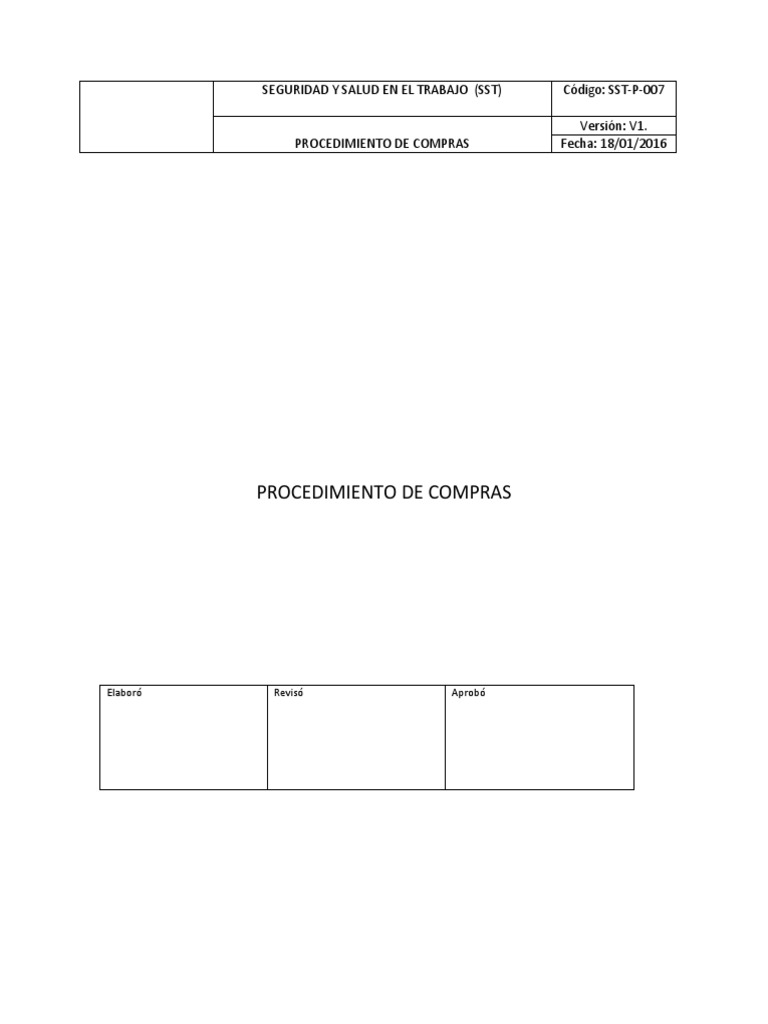 Procedimiento de Compras | PDF | Business | Evaluación