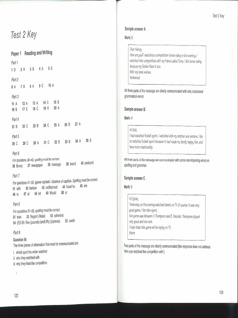 KET5T2 Answers+Script | PDF