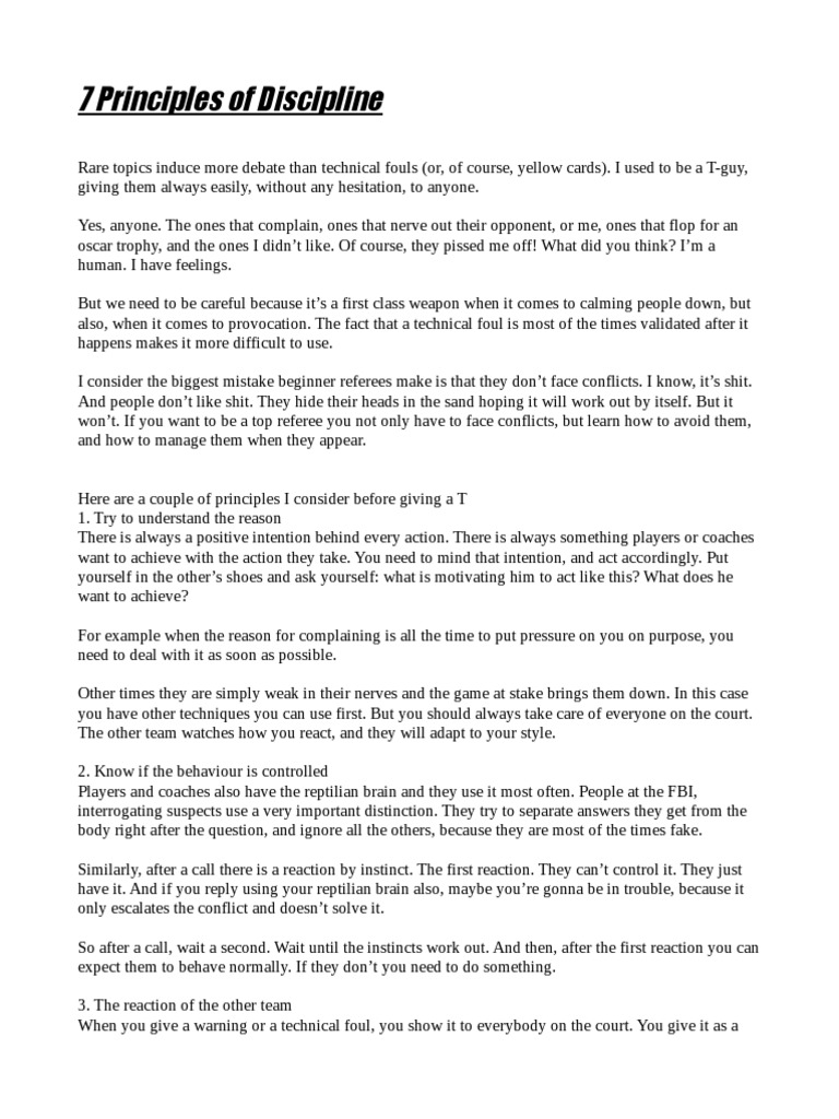 7 Principles of Discipline | PDF | Reason | Psychological Concepts