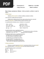 Vstupný Test Z Matematiky 7. Ročník | PDF