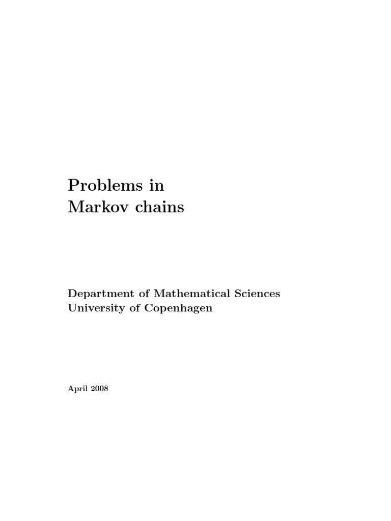 Problems Markov Chains | PDF | Markov Chain | Stochastic Process