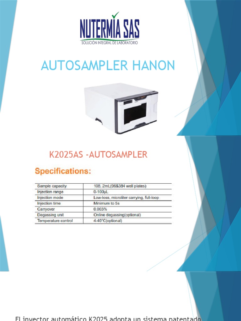 Autosampler K2025 Hanon 2 | PDF | Bomba | Inyección (medicina)