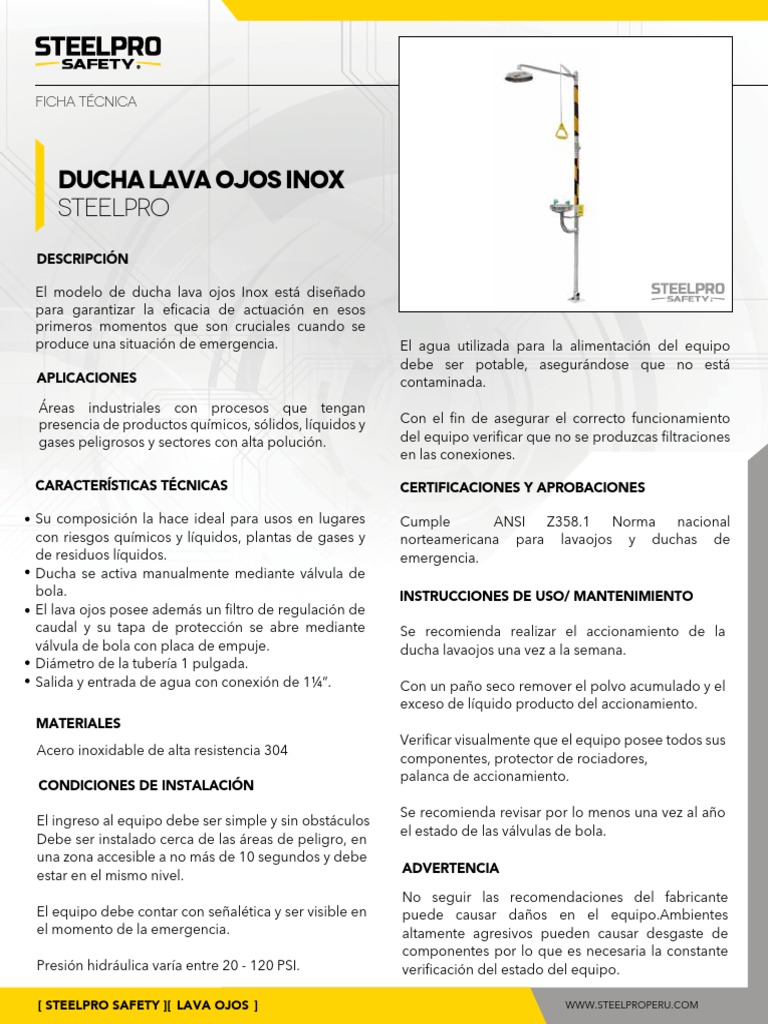 Detalle de Ducha Lavaojos | PDF | Ducha | Agua Detalle de Ducha Lavaojos | PDF | Ducha | Agua