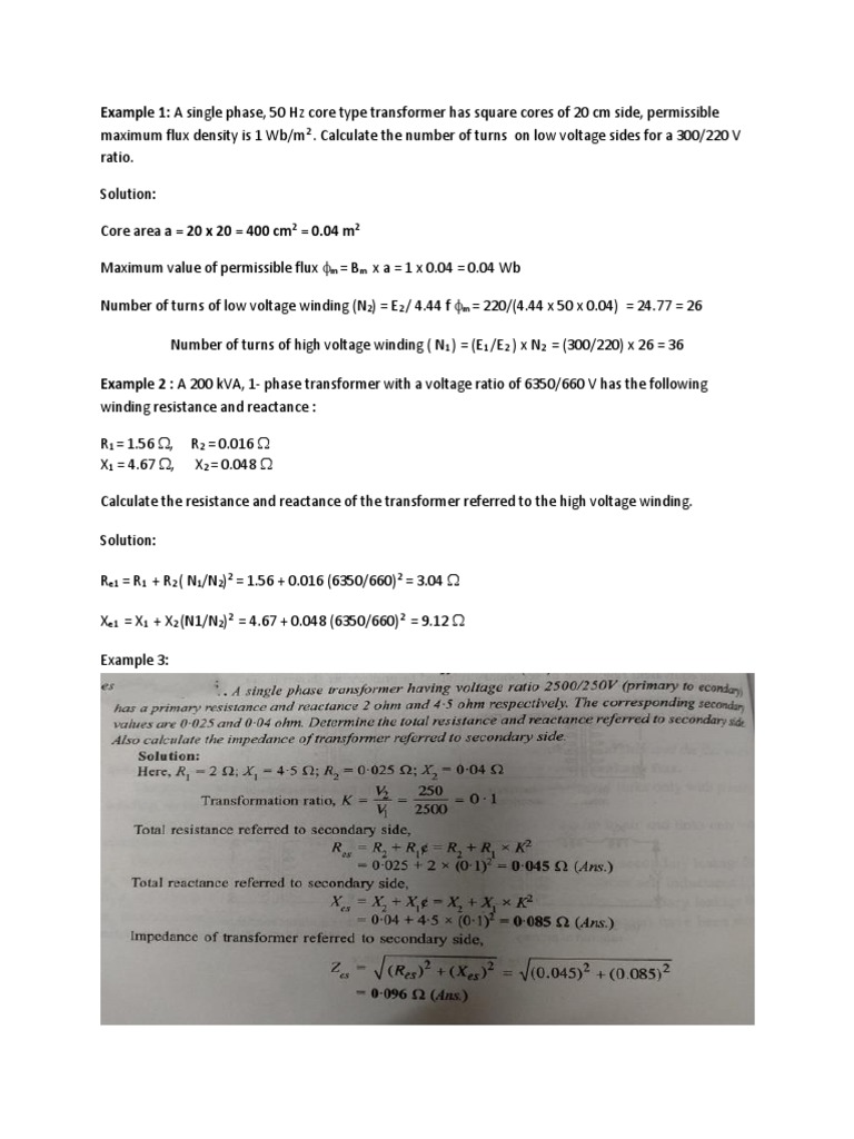 Transformer Numericals | PDF