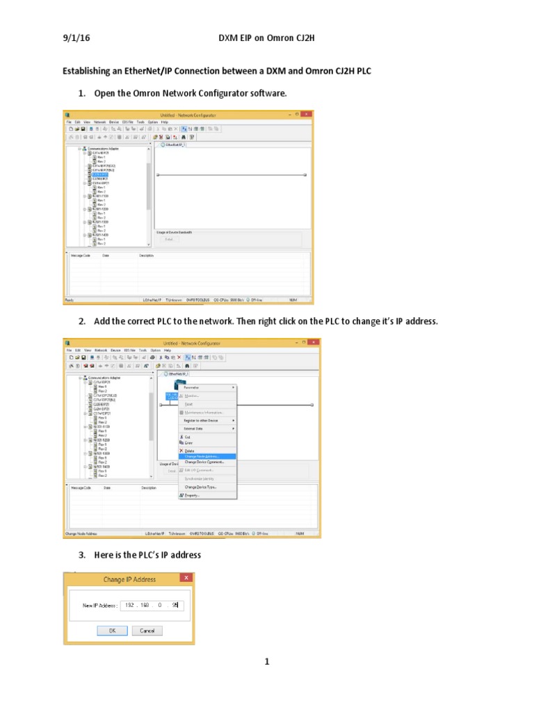 DXM EIP On Omron CJ2H | PDF | Programmable Logic Controller | Icon (Computing)